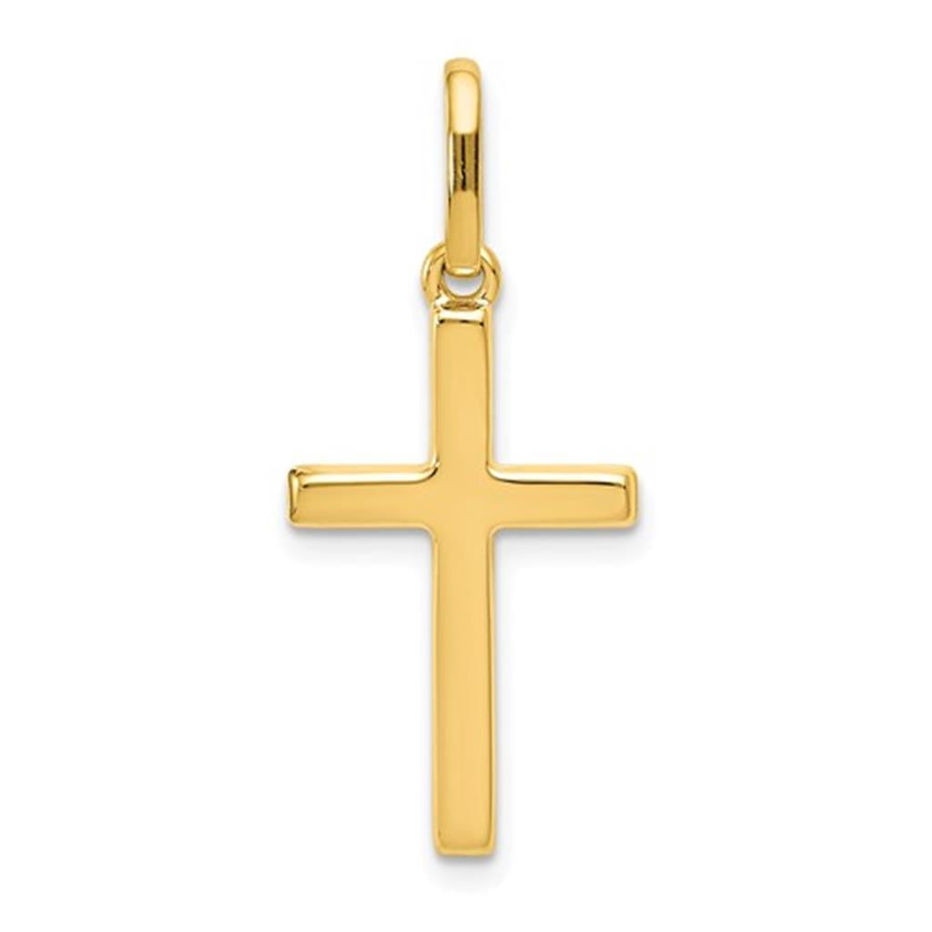 Yellow Polished 14 Karat Hollow Cross Charms – Lamon Jewelers