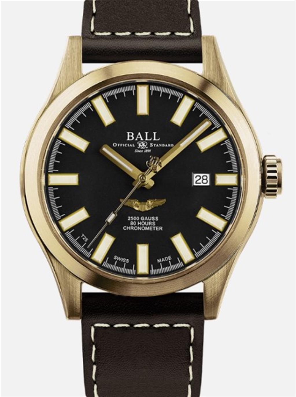 Bronze 43mm Engineer M Star Magna Watch with Black Face Strap/Brac ...